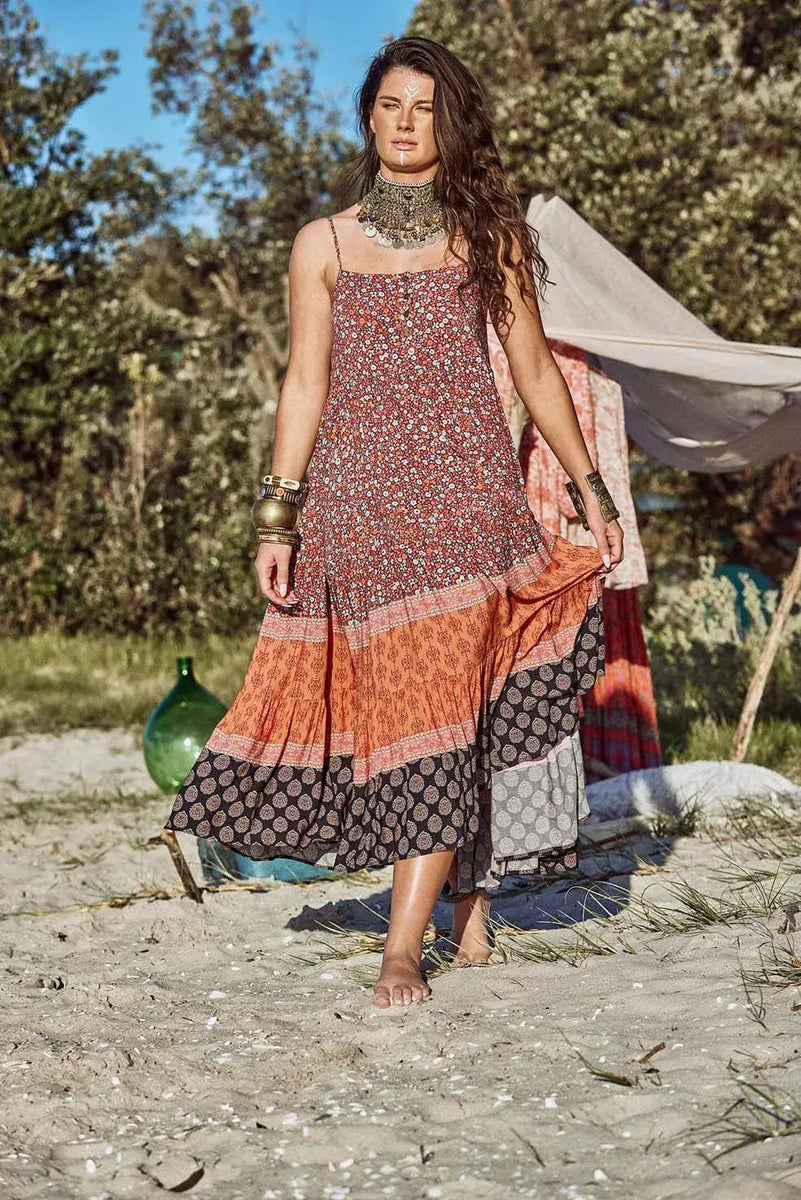 Kamli Midi Dress with Pockets - Bohemian Style – MALANG BOHEME